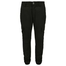 Stoffhose Urban Classics "Urban Classics Herren Boys Cargo Jogging Pants", M&auml;dchen, Gr. 158/164, Normalgr&ouml;&szlig;en, schwarz, 100% Baumwolle, unifarben, normal, Hosen Stoffhose