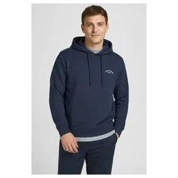 Jack & Jones Kapuzensweatshirt JACK & JONES "JJCOLLEGE LOGO SWEAT HOOD", Herren, Gr. M, navy blazer, Sweatware, Obermaterial: 80% Baumwolle, 20% Polyester, unifarben, relaxed fit h&uuml;ftlang, Rundhals, Rippb&uuml;ndchen, Sweatshirts