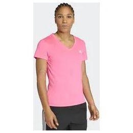 T-Shirt Adidas PERFORMANCE "Adidas WORKOUT ESSENTIALS MIT V-AUSSCHNITT", Damen, Gr. S, lucid pink, Obermaterial: 93% Polyester, 7% Elasthan, V-Ausschnitt, Shirts T-Shirt