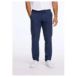 Leinenhose LINDBERGH "Leinenhose Tapered Fit", Herren, Gr. XXL, dk blau, Obermaterial: 55% Leinen, 45% Baumwolle, unifarben, gerade, unten schmal, Hosen