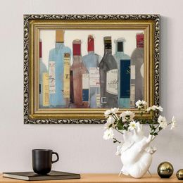 Bilderwelten Bild mit Barockrahmen Antik Kulinarisch modern Barock blau - Wein & Spirituosen II - Getr&auml;nke K&uuml;che