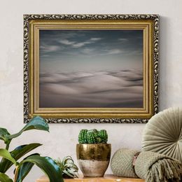 Bilderwelten Bild mit Barockrahmen Antik Himmel modern Barock grau - Wolkige Aussichten - Himmel Wohnzimmer Schlafzimmer