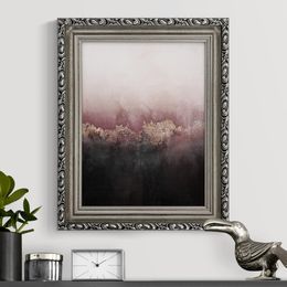 Bilderwelten Leinwandbild mit Barockrahmen Goldene D&auml;mmerung Rosa