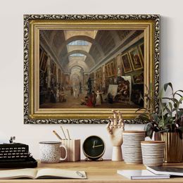 Bilderwelten Bild mit Barockrahmen Antik originell modern Barock braun - Hubert Robert - Ausstattungsprojekt - Paris Wohnzimmer Schlafzimmer