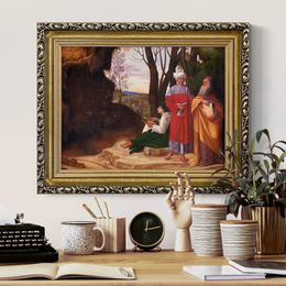 Bilderwelten Leinwandbild mit Barockrahmen Giorgione - Die drei Philosophen