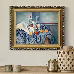 Gerahmtes Leinwandbild Paul C&eacute;zanne - Stillleben Pfirsiche