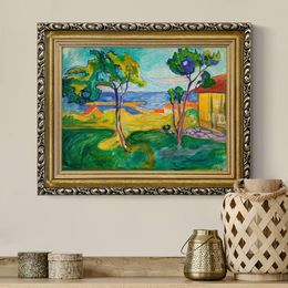 Gerahmtes Leinwandbild Edvard Munch - Der Garten