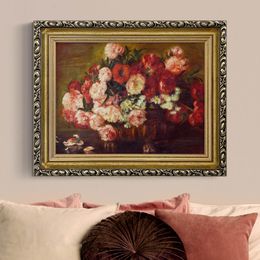 Gerahmtes Leinwandbild Auguste Renoir - Stillleben mit Pfingstrosen