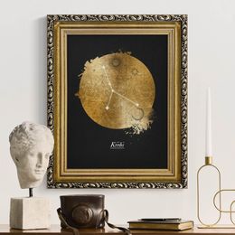 Bilderwelten Bild mit Barockrahmen Antik Spirituell Digital Art Barock gold - Sternzeichen Krebs Grau Gold - Sternzeichen Jugendzimmer