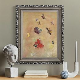 Gerahmtes Leinwandbild Odilon Redon - Bunte Schmetterlinge