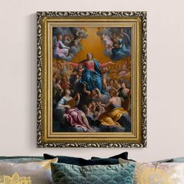 Bilderwelten Leinwandbild mit Barockrahmen Guido Reni - Himmelfahrt Mariens
