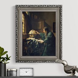Bilderwelten Leinwandbild mit Barockrahmen Jan Vermeer - Der Astronom