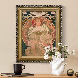 Gerahmtes Leinwandbild Alfons Mucha - Plakat f&uuml;r F. Champenois