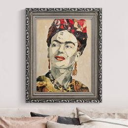 Bilderwelten Leinwandbild mit Barockrahmen Frida Kahlo - Collage No.2