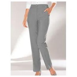 B&uuml;gelfaltenhose COME ON, Damen, Gr. 255, Extrakurzgr&ouml;&szlig;en, grau (grau, meliert), 65% Polyester, 32% Viskose, 3% Elasthan, meliert, unifarben, lang, Hosen