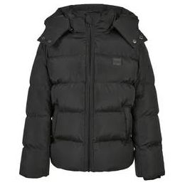 Winterjacke Urban Classics "Urban Classics Herren Boys Hooded Puffer Jacket", Jungen, Gr. 110/116, schwarz, 100% Polyester, unifarben, normal, ohne Ausschnitt, Jacken Winterjacke