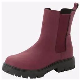 Ankleboots sheego, Damen, Gr. 42, XL-Schaft, bordeaux, Lederimitat, Schuhe Ankleboots
