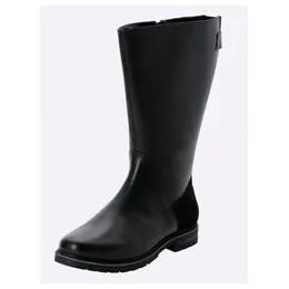 Weitschaftstiefel sheego, Damen, Gr. 43, XXL-Schaft, schwarz, Rindsleder, Schuhe Weitschaftstiefel