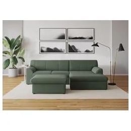 Ecksofa DOMO collection "Topper, elegant und zeitlos, kompaktes Stellma&szlig; 245/155cm, L-Form", gr&uuml;n (apfelgr&uuml;n), B:245cm T:155cm, Sofas, Ecksofa, mit Recamiere, wahlweise mit Schlaffunktion