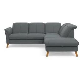 Sit & More Ecksofa SIT & MORE "Romero L-Form", grau (dunkelgrau), B:250cm H:91cm T:220cm, 100% Polyester, Sofas, Ecksofa, wahlweise mit oder ohne TV-Funktion, Bettfunktion, Bettkasten