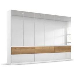 Dreht&uuml;renschrank Rauch "Winnipeg", wei&szlig; (wei&szlig;, hochglanz wei&szlig;), B:271cm H:210cm T:56cm, Holzwerkstoff, Schr&auml;nke, Dreht&uuml;renschrank, grifflose Front, Schubk&auml;sten m. Griffmulde, auch mit Beleuchtung