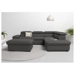 Ecksofa Home Affaire "Alberto L-Form", braun (mokka), B:272cm H:73cm T:226cm, Luxus-Microfaser Lederoptik (100% Polyester);Luxus-Microfaser weich (9)0% Polyester / 10% Polyamid;Luxus-Microfaser Vintageoptik (100% Polyester);Microfaser Antiklederoptik (100% Polyester), Sofas, Ecksofa, mit Kopfteilverstellung, wahlweise mit Bettfunktion