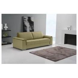 Schlafsofa Egoitaliano "Cecilia, modern & elegant, erstklassiger Sitzkomfort, Dauerschl&auml;fer", gr&uuml;n (salbei), B:234cm H:85cm T:102cm, Leder &raquo;BULL&laquo; (echtes Rindsleder). Geschliffenes, pigmentiertes und behandeltes Rindsleder mit einer Dicke von 1, 3-1, 5 mm. Dieses Leder zeigt eine ziemlich weiche Hand mit einem halb undurchsichtigen Aussehen. Es handelt sich um ein gesch&uuml;tztes Leder. Eine leichte D