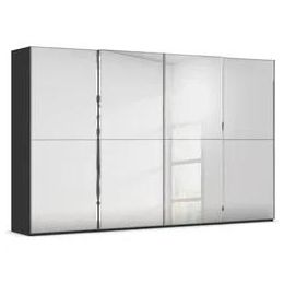 Schwebet&uuml;renschrank Rauch "Kleiderschrank Schrank Garderobe Schlafzimmerschrank SCALE-DUO", schwarz, B:360cm H:223cm T:68cm, Holzwerkstoff, Schr&auml;nke, Schwebet&uuml;renschrank, edle zweigeteilte T&uuml;ren Spiegelfront und 3 Zierleisten MADE IN GERMANY