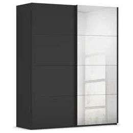 Schwebet&uuml;renschrank Rauch "Kleiderschrank Schrank Garderobe Schlafzimmerschrank SCALE-FYRA", schwarz-wei&szlig; (schwarz, griffleisten schwarz), B:181cm H:223cm T:68cm, Holzwerkstoff, Schr&auml;nke, Schwebet&uuml;renschrank, edle viergeteilte T&uuml;ren mit Spiegel und vielen Farben MADE IN GERMANY