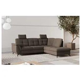 Sit & More Ecksofa SIT & MORE "Zora", braun (espresso), B:244cm H:92cm T:212cm, 90% Polyester 10% Polyamid, Sofas, Ecksofa, wahlweise mit Bettfunktion und Bettkasten
