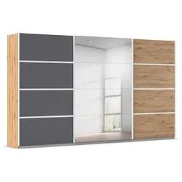 Kleiderschrank Rauch "Schwebet&uuml;renschrank OTTO ́s Choice Garderobe Schrank TOP ANGEBOT Avola", beige (eiche artisan, graumetallic, leisten wei&szlig;), B:360cm H:210cm T:62cm, Holzwerkstoff, Schr&auml;nke, Kleiderschrank, mit eleganten Zierleisten in Chrom, Schwarz oder Wei&szlig; MADE IN GERMANY