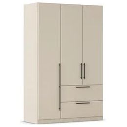 Kleiderschrank Rauch "Dreht&uuml;renschrank Schrank Garderobe W&auml;scheschrank Schlafzimmer AVOLA", beige (beige (champagner)), B:136cm H:229cm T:54cm, Holzwerkstoff, Schr&auml;nke, Kleiderschrank, mit hochwertigen Stangengriffen aus Metall in Schwarz MADE IN GERMANY
