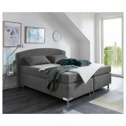 Boxspringbett "Amsterdam in den Breiten 160x200, 180x200cm & 200x200cm", grau (anthrazit), B:195cm L:210cm, Westfalia Schlafkomfort, Komplettbetten, Boxspringbett, Topseller