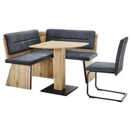 Eckbankgruppe MASSIVLINE & MORE "Treviso", braun, anthrazit, letto 99, appalachian oak, B:130cm H:89cm T:50cm, Holzwerkstoff, Metall, Stoff, Sitzm&ouml;bel-Sets, Eckbankgruppe, besteht aus Tisch, Eckbank, Freischwinger