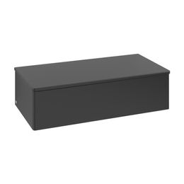 Villeroy & Boch Villeroy und Boch Antao Waschtisch-Unterschrank L40000PD mit Beleuchtung, 1 Auszug, 1000 x 268 x 500 mm, Front ohne Struktur, Black Matt Lacquer / Black Matt Lacquer