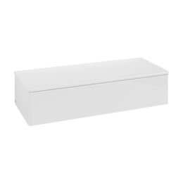 Villeroy & Boch Villeroy und Boch Antao Sideboard L41000GF mit Beleuchtung, 1 Auszug, 1200 x 268 x 500 mm, Front ohne Struktur, Glossy White Lacquer / Glossy White Lacquer