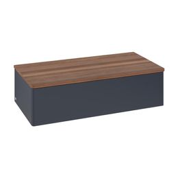 Villeroy & Boch Villeroy und Boch Antao Waschtisch-Unterschrank L40002HG mit Beleuchtung, 1 Auszug, 1000 x 268 x 500 mm, Front ohne Struktur, Midnight Blue Matt Lacquer / Warm Walnut