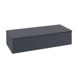 Villeroy & Boch Villeroy und Boch Antao Sideboard L41100HG mit Beleuchtung, 1 Auszug, 1200 x 268 x 500 mm, Front mit Struktur, Midnight Blue Matt Lacquer / Midnight Blue Matt Lacquer