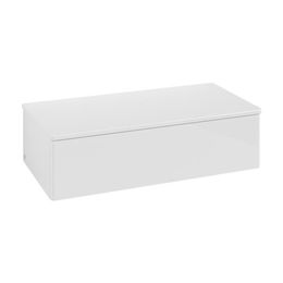 Villeroy & Boch Villeroy und Boch Antao Waschtisch-Unterschrank L40000GF mit Beleuchtung, 1 Auszug, 1000 x 268 x 500 mm, Front ohne Struktur, Glossy White Lacquer / Glossy White Lacquer