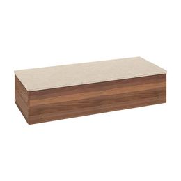 Villeroy & Boch Villeroy und Boch Antao Sideboard L41003HM mit Beleuchtung, 1 Auszug, 1200 x 268 x 500 mm, Front ohne Struktur, Warm Walnut / Botticino