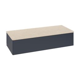 Villeroy & Boch Villeroy und Boch Antao Sideboard L41003HG mit Beleuchtung, 1 Auszug, 1200 x 268 x 500 mm, Front ohne Struktur, Midnight Blue Matt Lacquer / Botticino