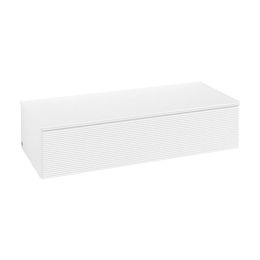 Villeroy & Boch Villeroy und Boch Antao Sideboard L41100MT mit Beleuchtung, 1 Auszug, 1200 x 268 x 500 mm, Front mit Struktur, White Matt Lacquer / White Matt Lacquer