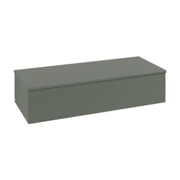 Villeroy & Boch Villeroy und Boch Antao Sideboard L41100HL mit Beleuchtung, 1 Auszug, 1200 x 268 x 500 mm, Front mit Struktur, Leaf Green Matt Lacquer / Leaf Green Matt Lacquer