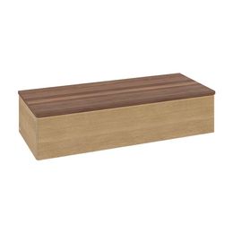 Villeroy & Boch Villeroy und Boch Antao Sideboard L41002HN mit Beleuchtung, 1 Auszug, 1200 x 268 x 500 mm, Front ohne Struktur, Honey Oak / Warm Walnut