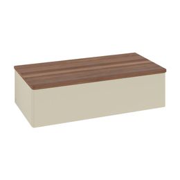 Villeroy & Boch Villeroy und Boch Antao Waschtisch-Unterschrank L40002HJ mit Beleuchtung, 1 Auszug, 1000 x 268 x 500 mm, Front ohne Struktur, Silk Grey Matt Lacquer / Warm Walnut