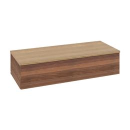 Villeroy & Boch Villeroy und Boch Antao Sideboard L41101HM mit Beleuchtung, 1 Auszug, 1200 x 268 x 500 mm, Front mit Struktur, Warm Walnut / Honey Oak