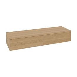 Villeroy & Boch Villeroy und Boch Antao Sideboard L42001HN mit Beleuchtung, 2 Ausz&uuml;ge, 1600 x 268 x 500 mm, Front ohne Struktur, Honey Oak / Honey Oak