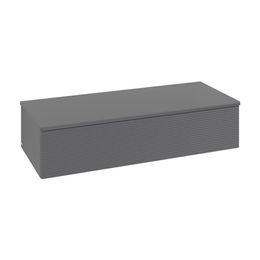 Villeroy & Boch Villeroy und Boch Antao Sideboard L41100GK mit Beleuchtung, 1 Auszug, 1200 x 268 x 500 mm, Front mit Struktur, Anthracite Matt Lacquer / Anthracite Matt Lacquer
