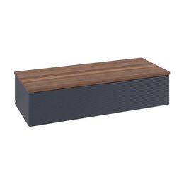 Villeroy & Boch Villeroy und Boch Antao Sideboard L41102HG mit Beleuchtung, 1 Auszug, 1200 x 268 x 500 mm, Front mit Struktur, Midnight Blue Matt Lacquer / Warm Walnut