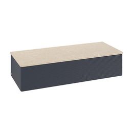 Villeroy & Boch Villeroy und Boch Antao Sideboard L41103HG mit Beleuchtung, 1 Auszug, 1200 x 268 x 500 mm, Front mit Struktur, Midnight Blue Matt Lacquer / Botticino